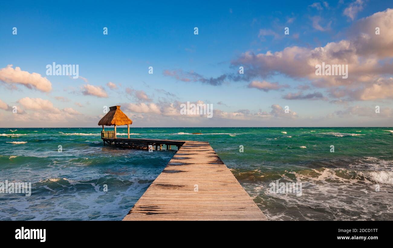 Ocean Jetty, Riviera Maya, Mexico Stock Photo - Alamy