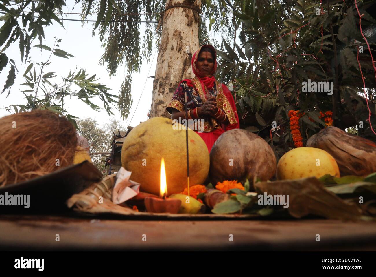 Hindu devotees offer their prayers to the God "Sun" on the auspicious ...