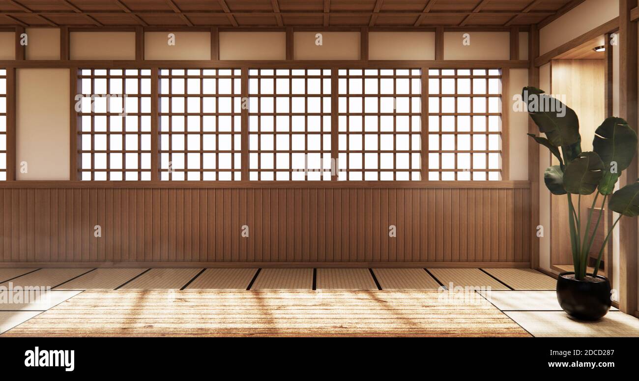 indoor empty room japan style. 3D rendering Stock Photo - Alamy