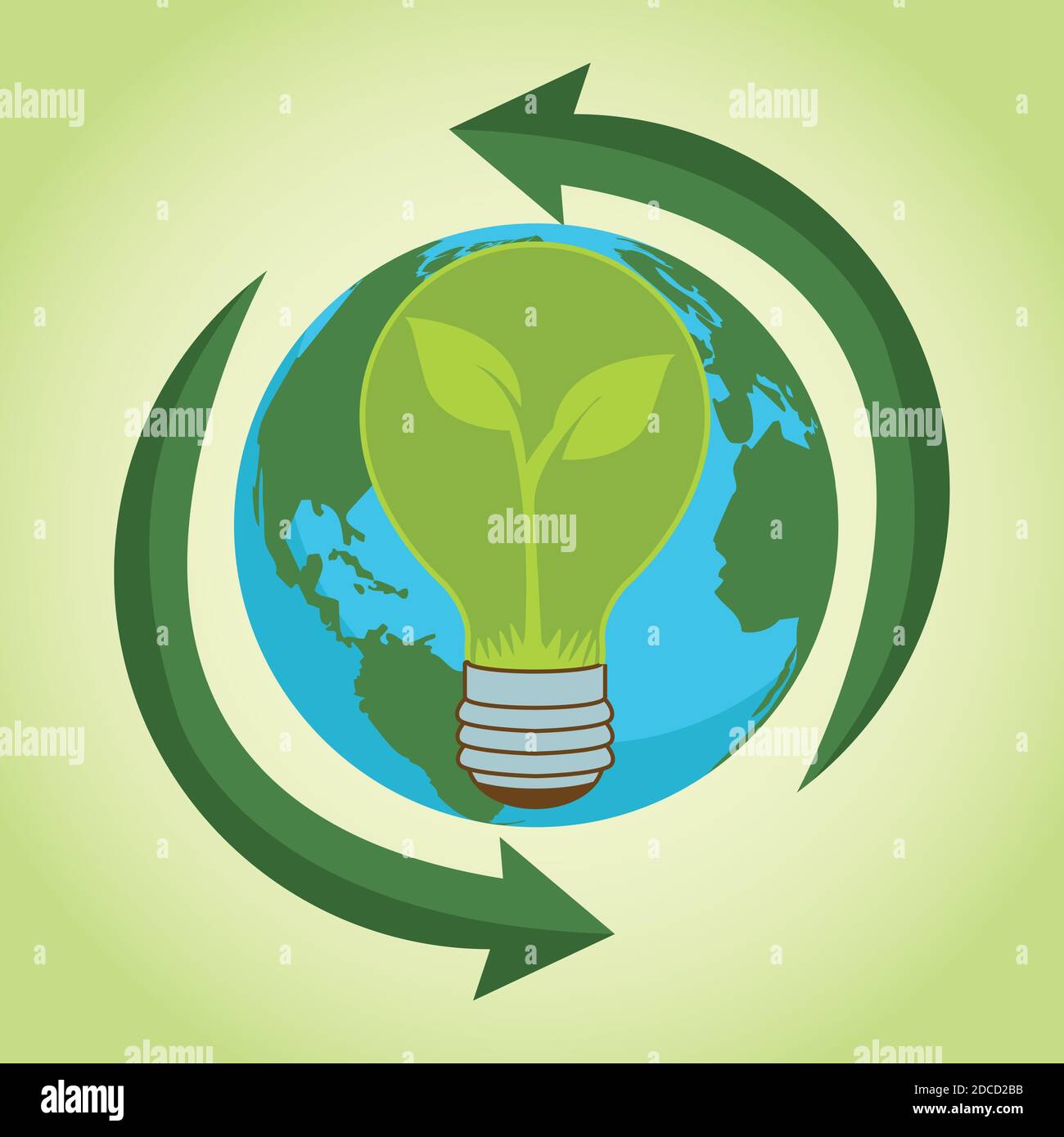 save the world environmental poster with earth planet and bulb vector ...