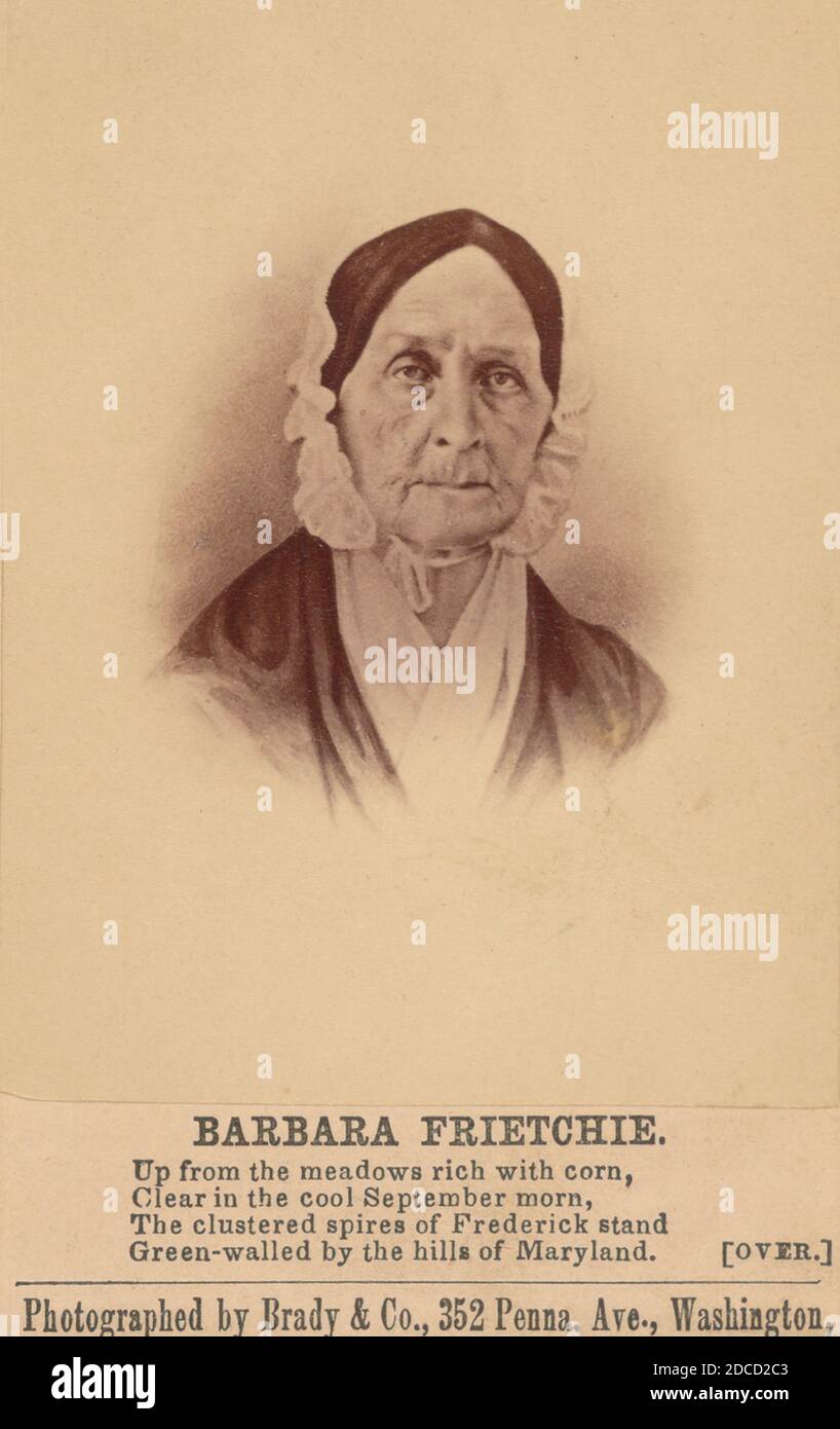Barbara Fritchie, American Civil War Unionist Stock Photo - Alamy