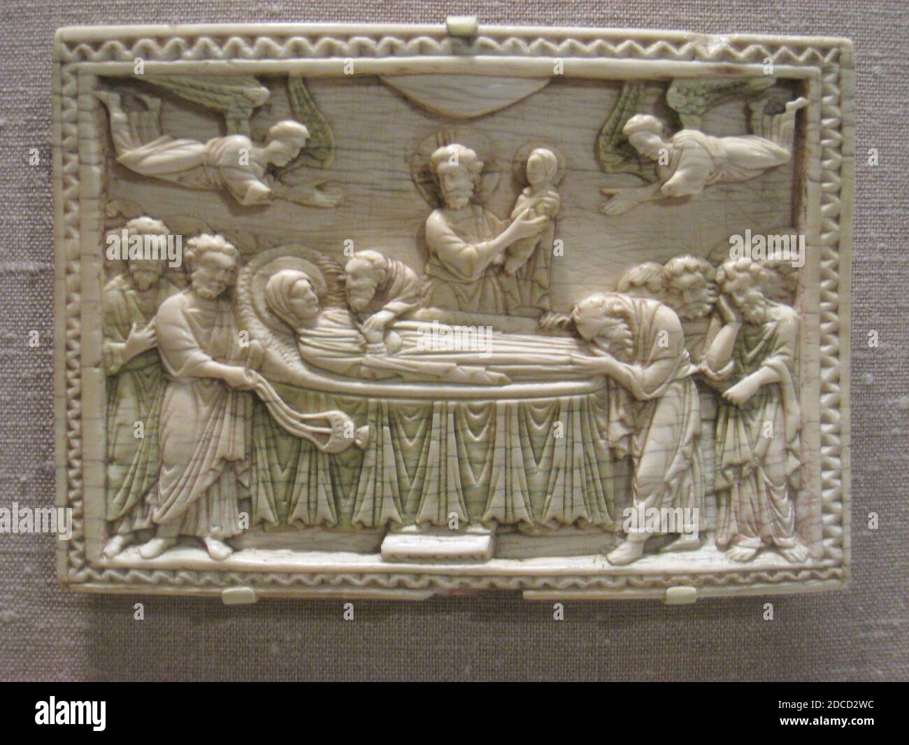 Keoimesis or Death of the Virgin, Byzantine ivory, circa 1000 AD Stock ...