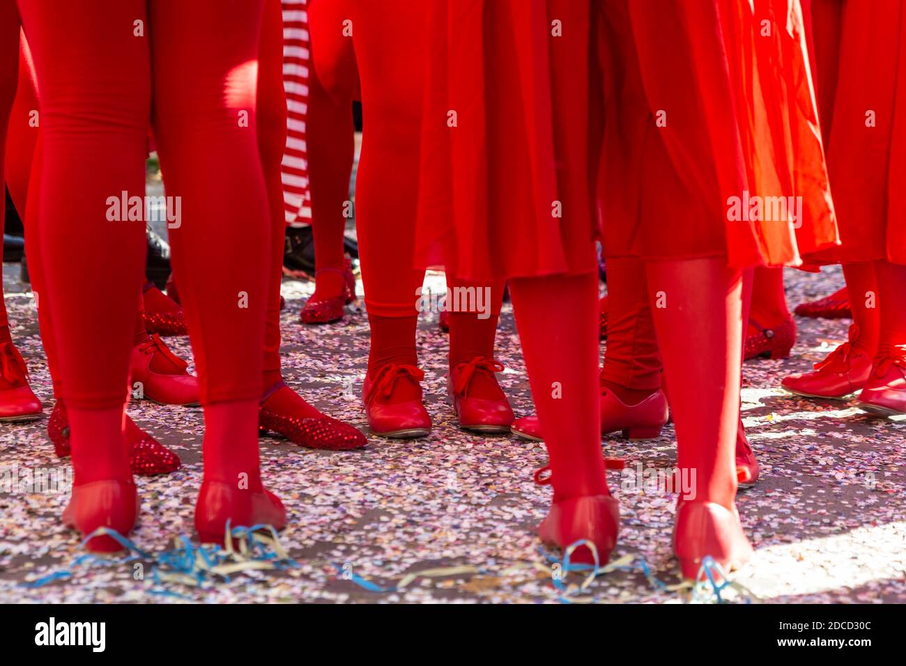 Ballerinas red weared in a carnival parade Stock Photo - Alamy