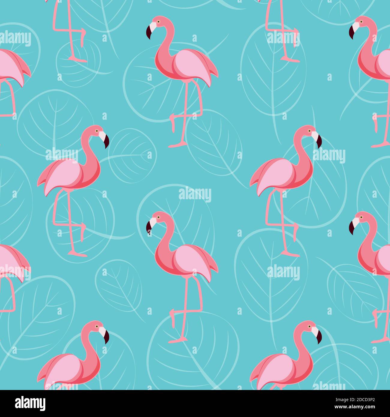 Cute Retro Seamless Flamingo Pattern Background Illustration Stock Photo - Alamy