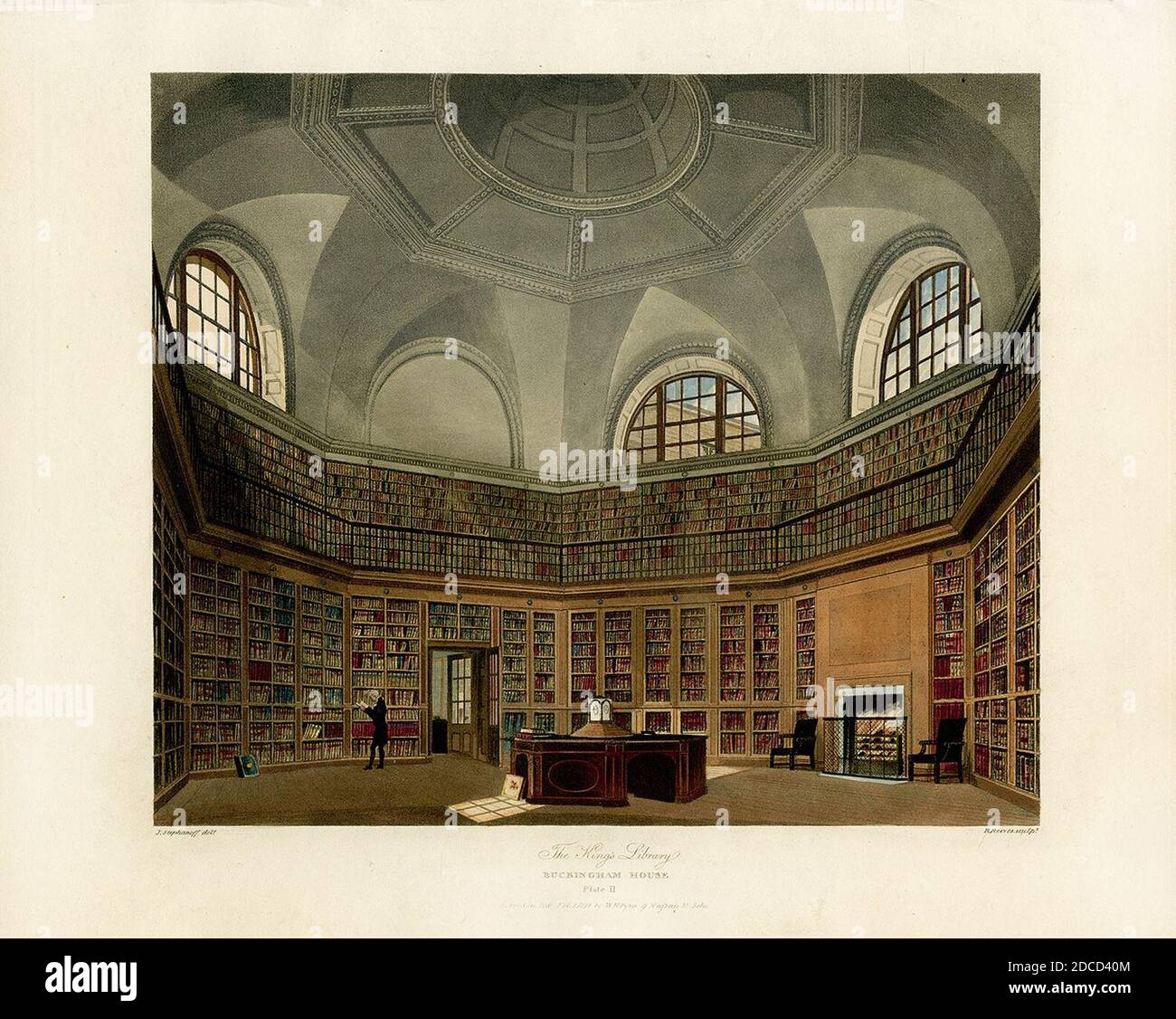 King's Library, Buckingham House, Plate II, from Pyne's Royal ...
