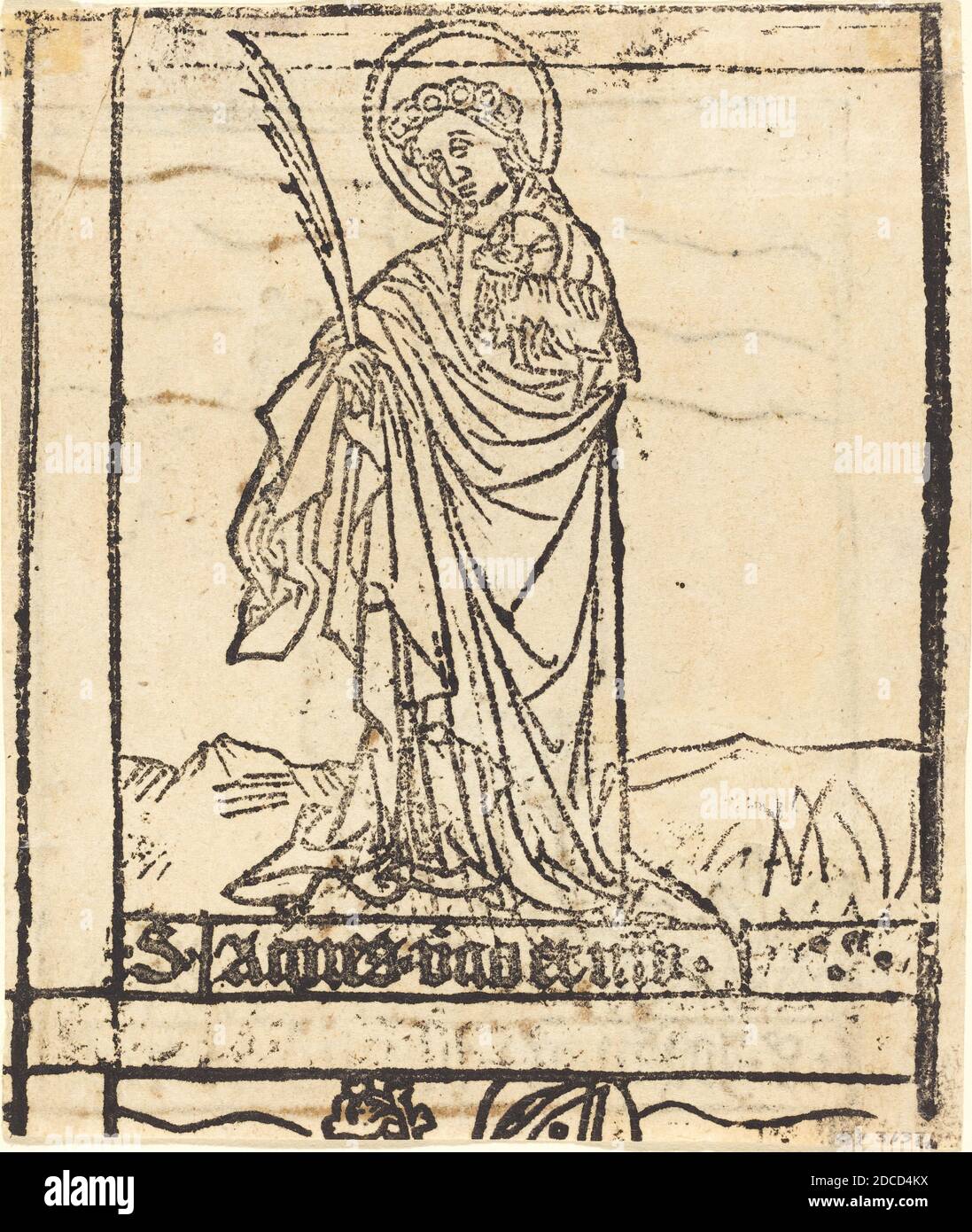 German 15th Century, (artist), Saint Agnes, Sheet with Virgin and Five ...
