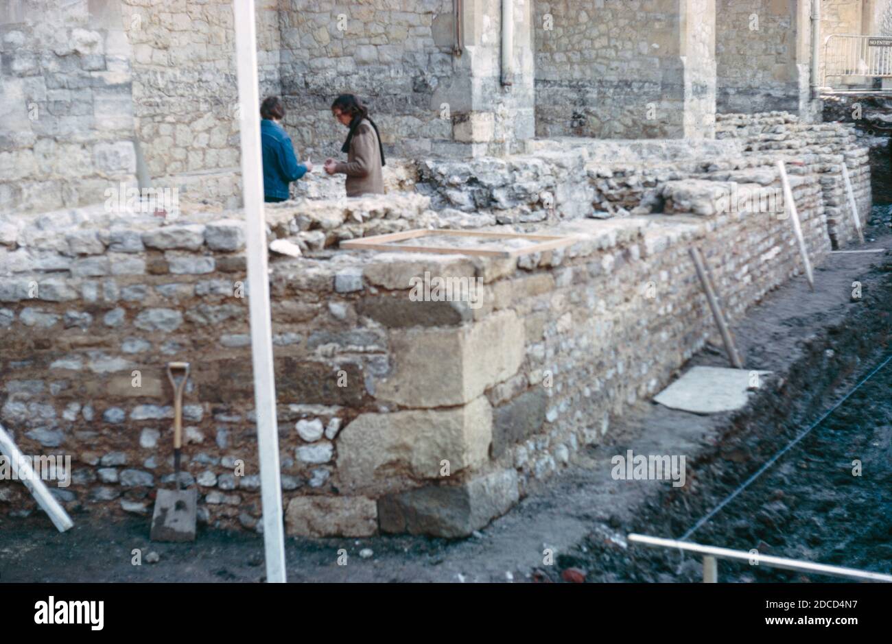 Roman London - Tower of London excavation site, April 1977. Remnants of ...