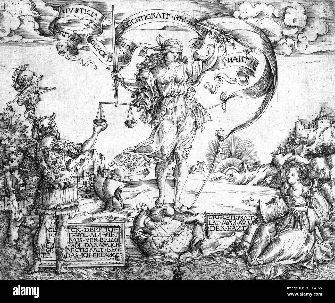 Allegory of Fortuna and Justice Stock Photo - Alamy