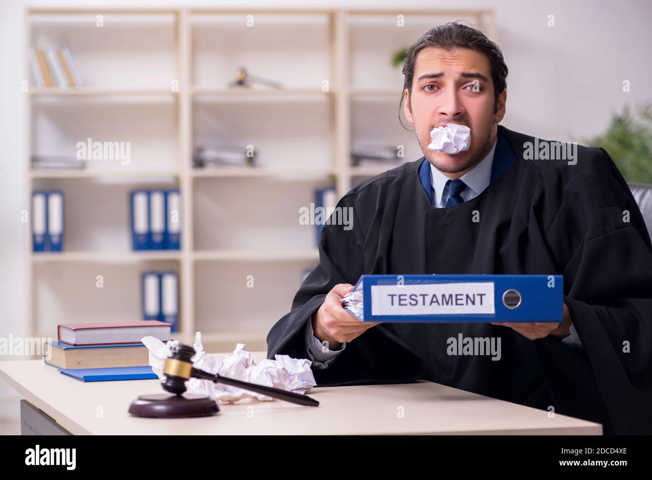 Young judge working in courthouse Stock Photo - Alamy