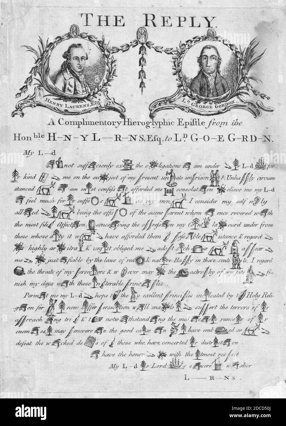 Rebus Letter, American Revolution Stock Photo - Alamy