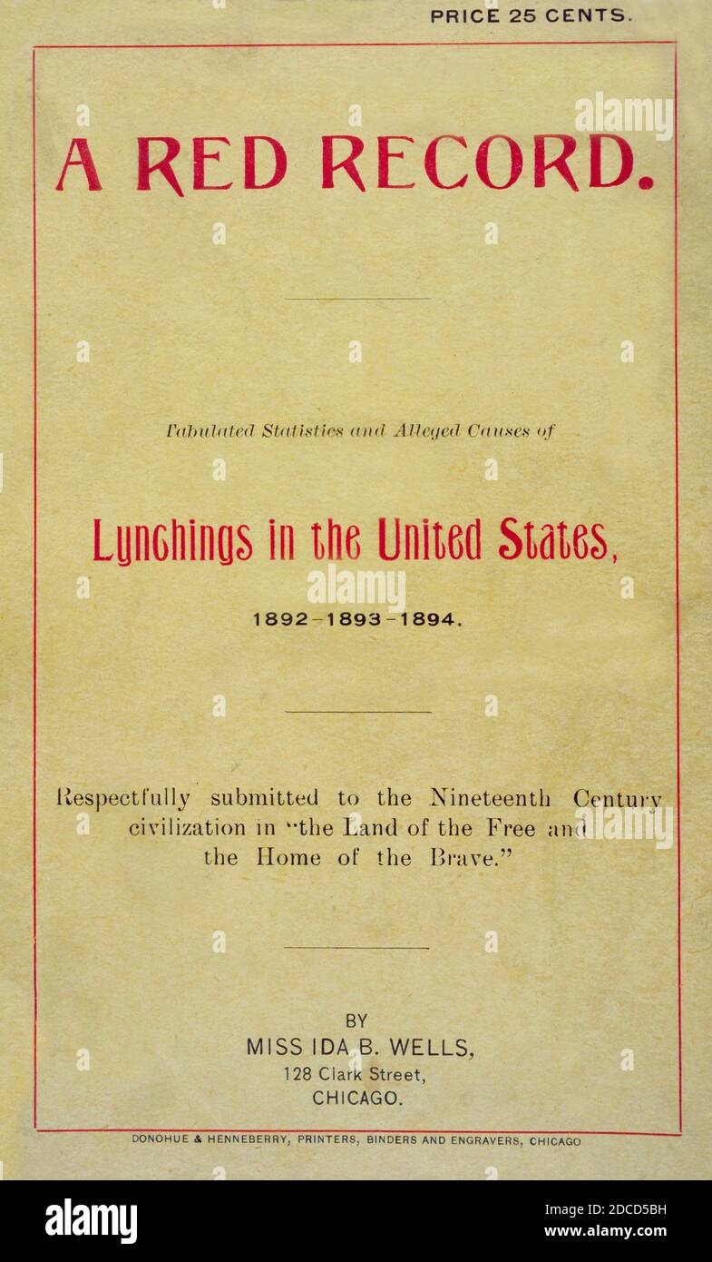 Ida B. Wells, "A Red Record", 1894 Stock Photo - Alamy