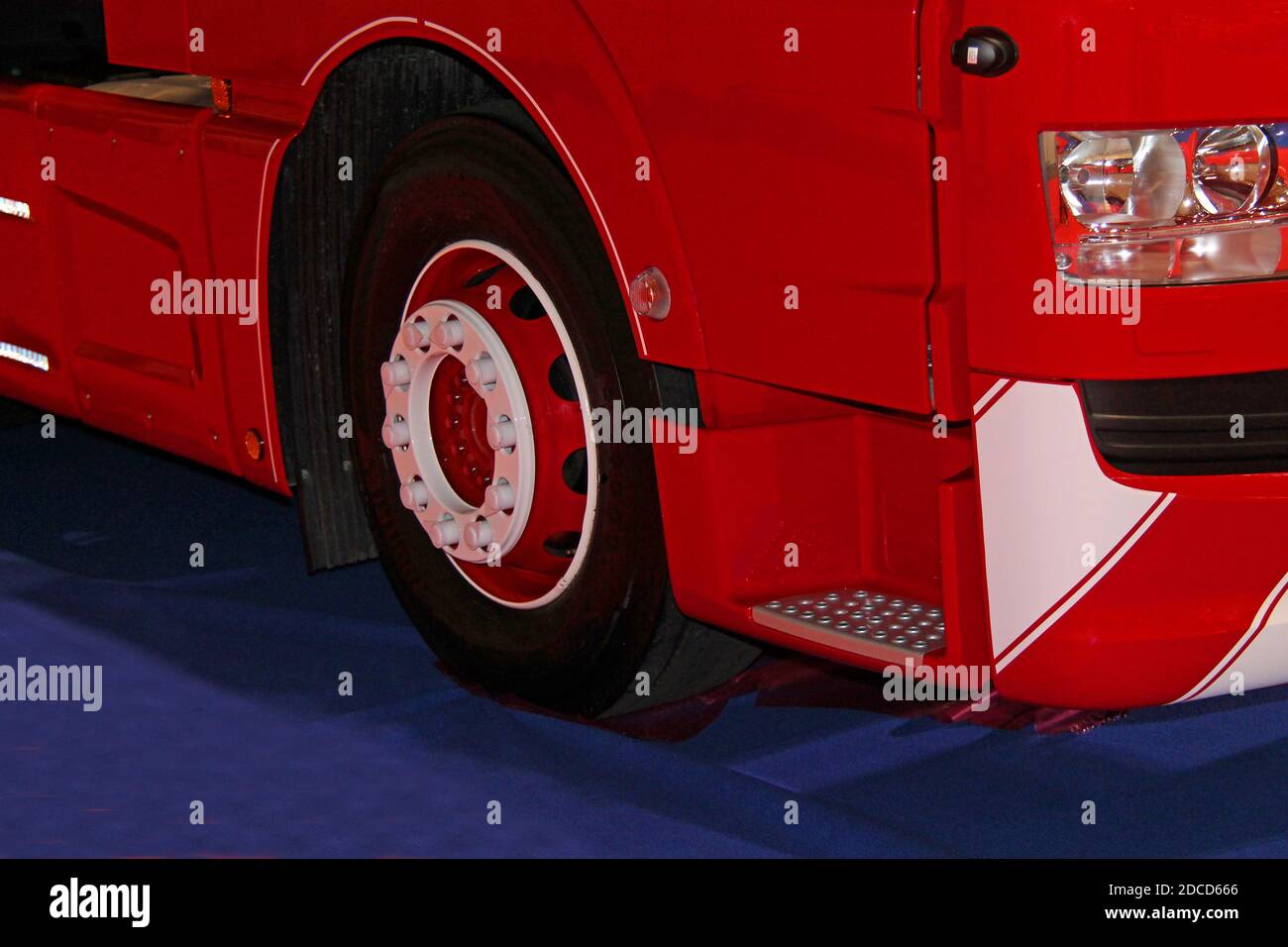 The Wheel and Front of a Powerful Lorry Truck Cab Stock Photo - Alamy