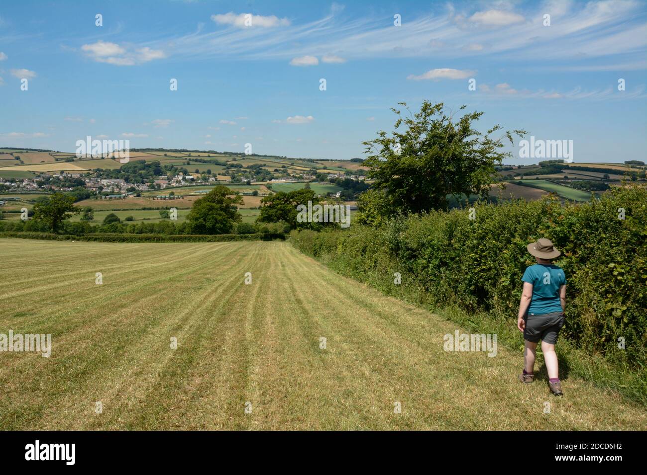 Tranquil mid Devon landscape, looking west across the Culm valley ...