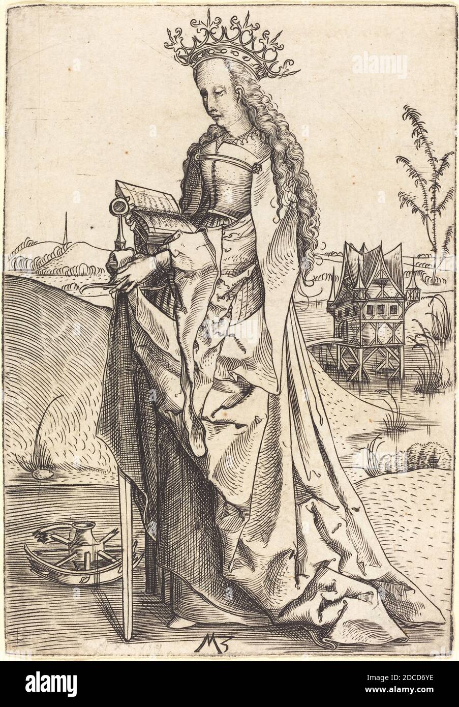 Master MZ, (artist), German, active c. 1500, Saint Catherine, c. 1500 ...