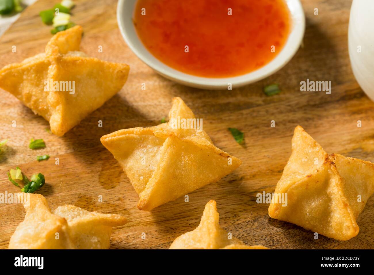 Homemade Fried Crab Rangoon Wontons with Dipping Sauce Stock Photo - Alamy