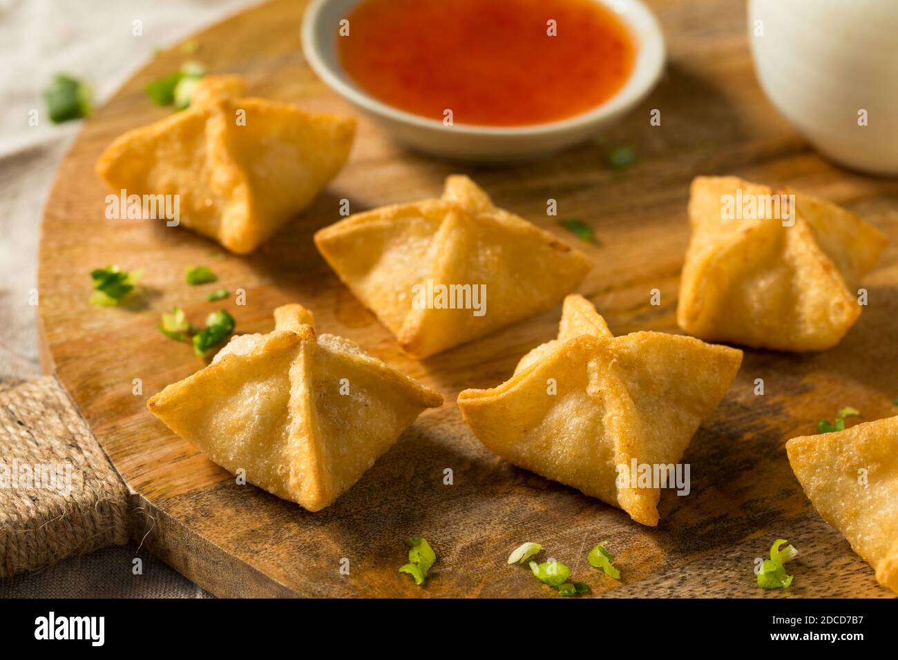 Homemade Fried Crab Rangoon Wontons with Dipping Sauce Stock Photo - Alamy