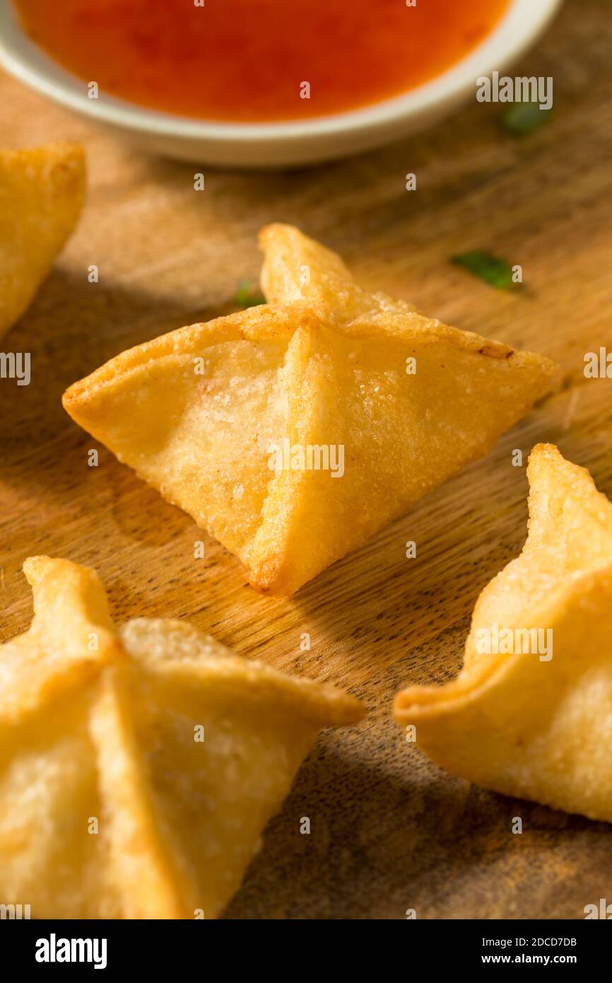 Homemade Fried Crab Rangoon Wontons with Dipping Sauce Stock Photo - Alamy