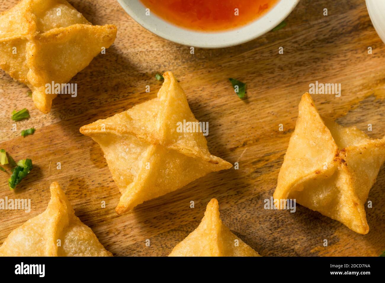Homemade Fried Crab Rangoon Wontons with Dipping Sauce Stock Photo - Alamy