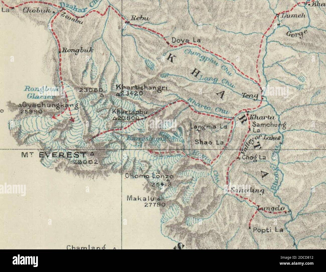 Kharta from 1921 map Stock Photo - Alamy