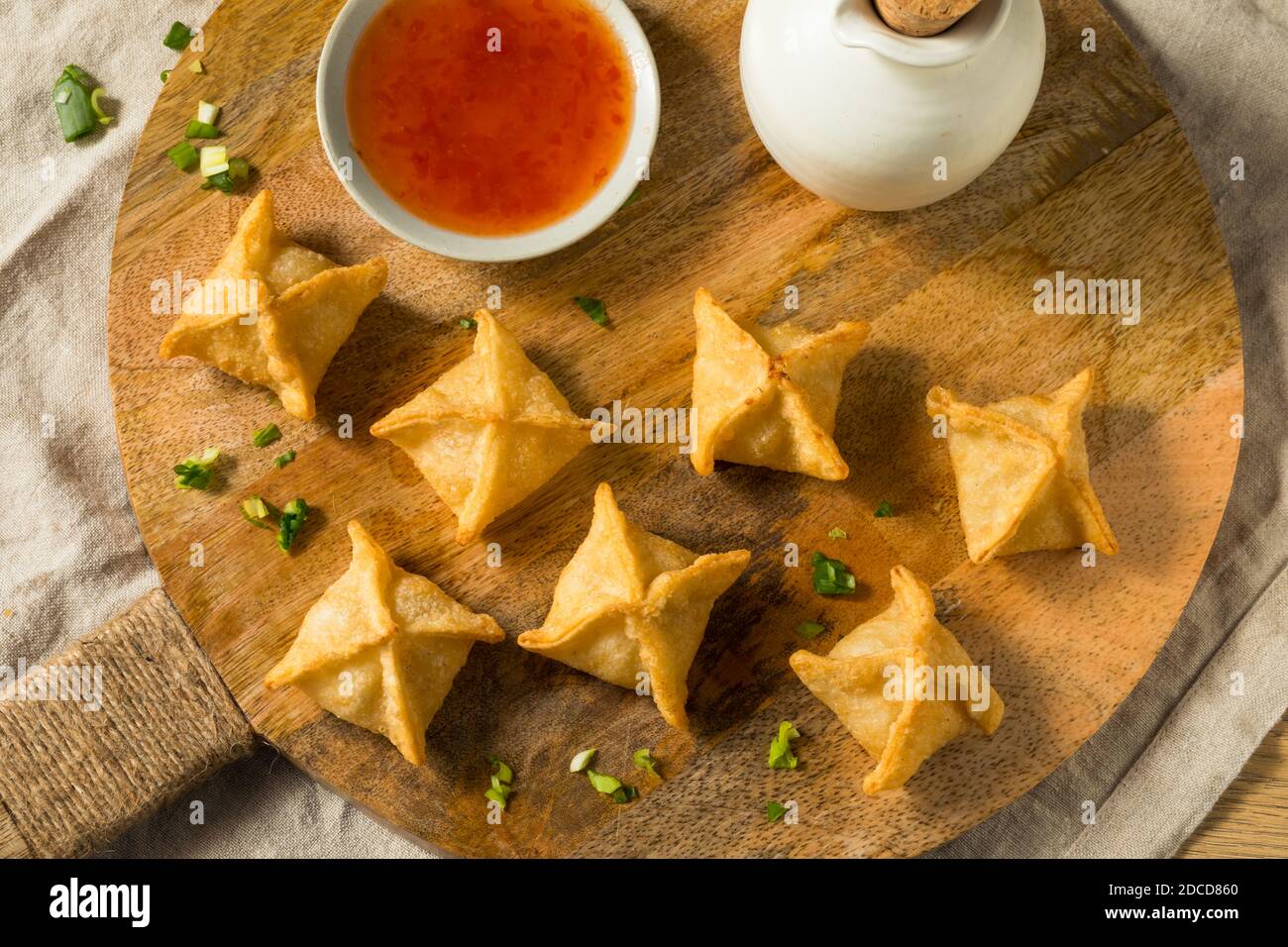Homemade Fried Crab Rangoon Wontons with Dipping Sauce Stock Photo - Alamy