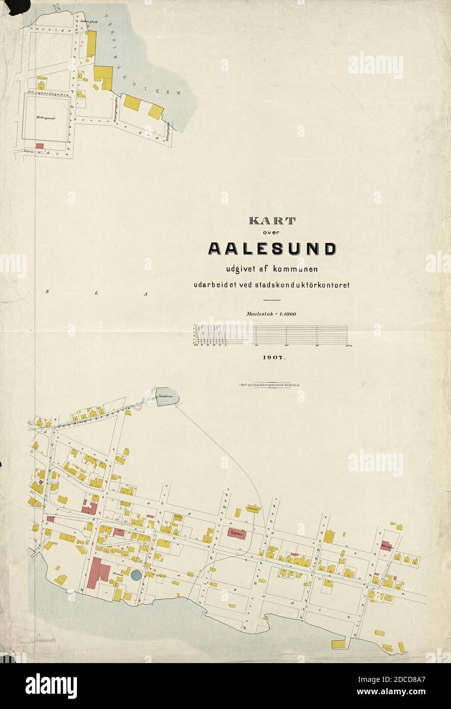 Kart over Aalesund 1907 Stock Photo - Alamy
