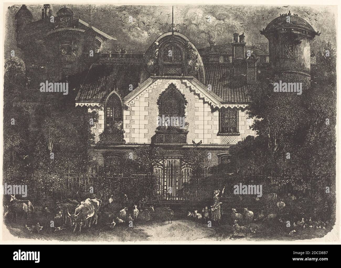 Rodolphe Bresdin, (artist), French, 1822 - 1885, The Haunted House ...