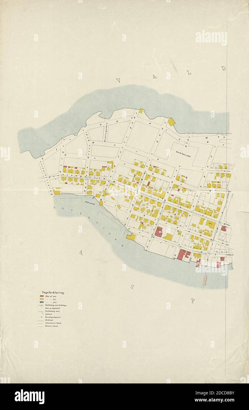 Kart over Aalesund 1907 Stock Photo - Alamy