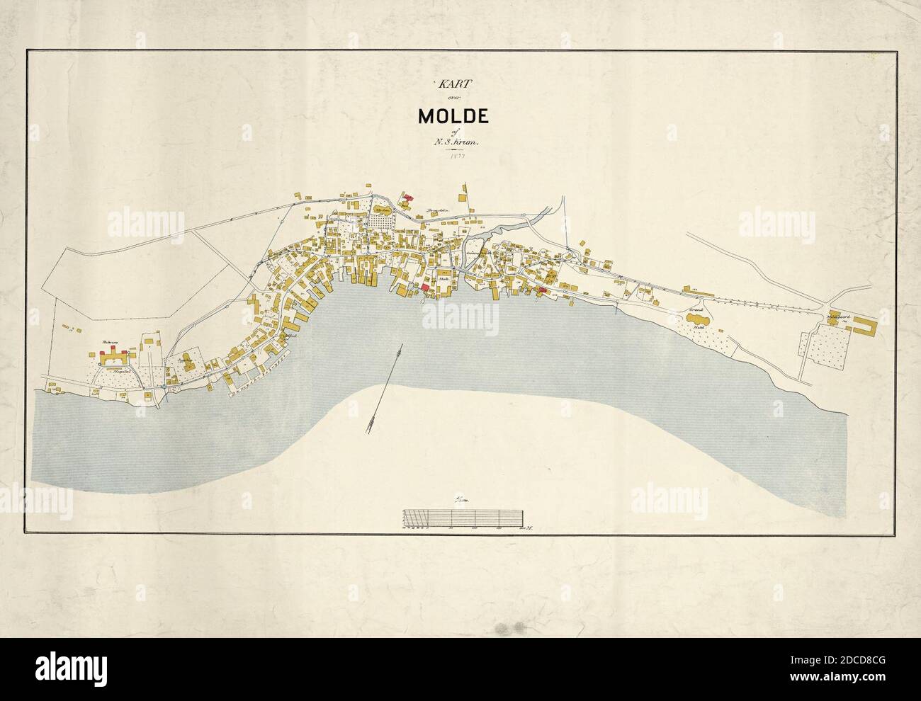 Kart over Molde 1897 Stock Photo - Alamy