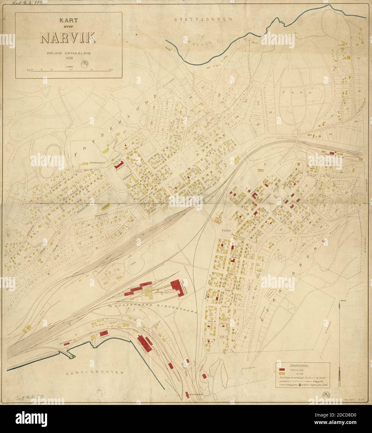 Kart over Narvik 1928 Stock Photo - Alamy