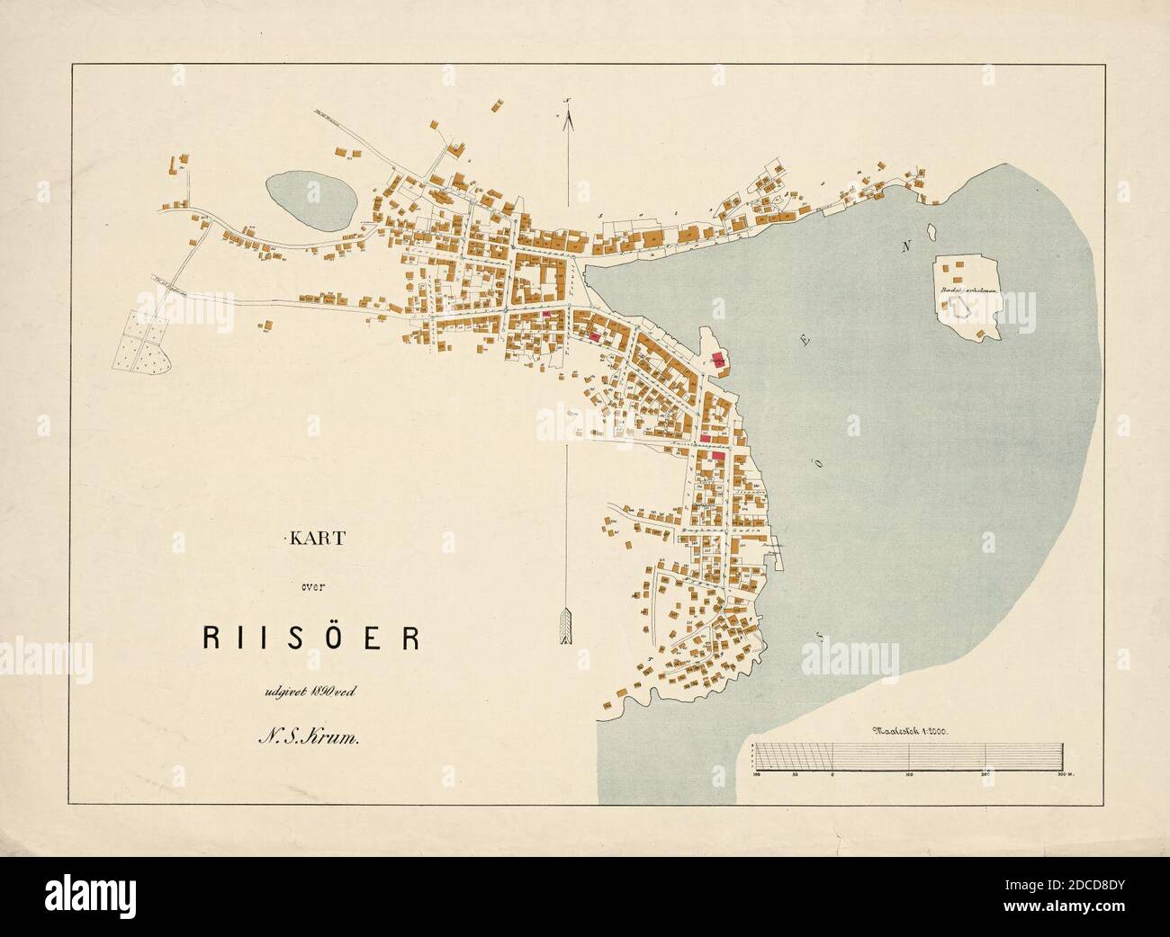 Kart over Risør (1890 Stock Photo - Alamy
