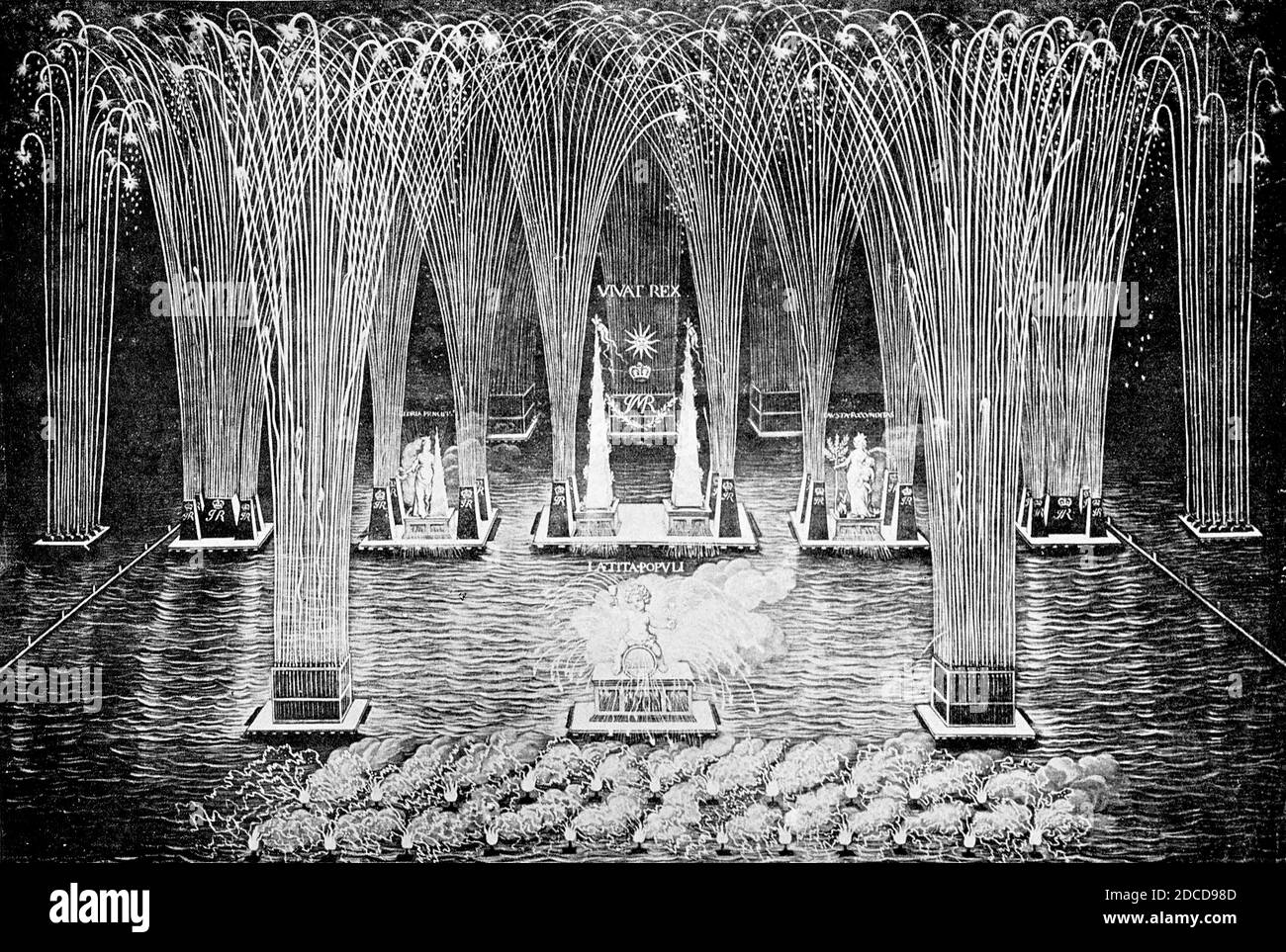 Firework Display on the Thames, 1688 Stock Photo - Alamy