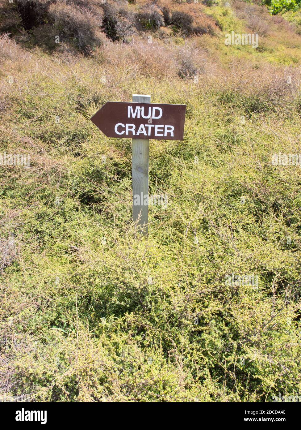 Mud Crater Sign Stock Photo - Alamy