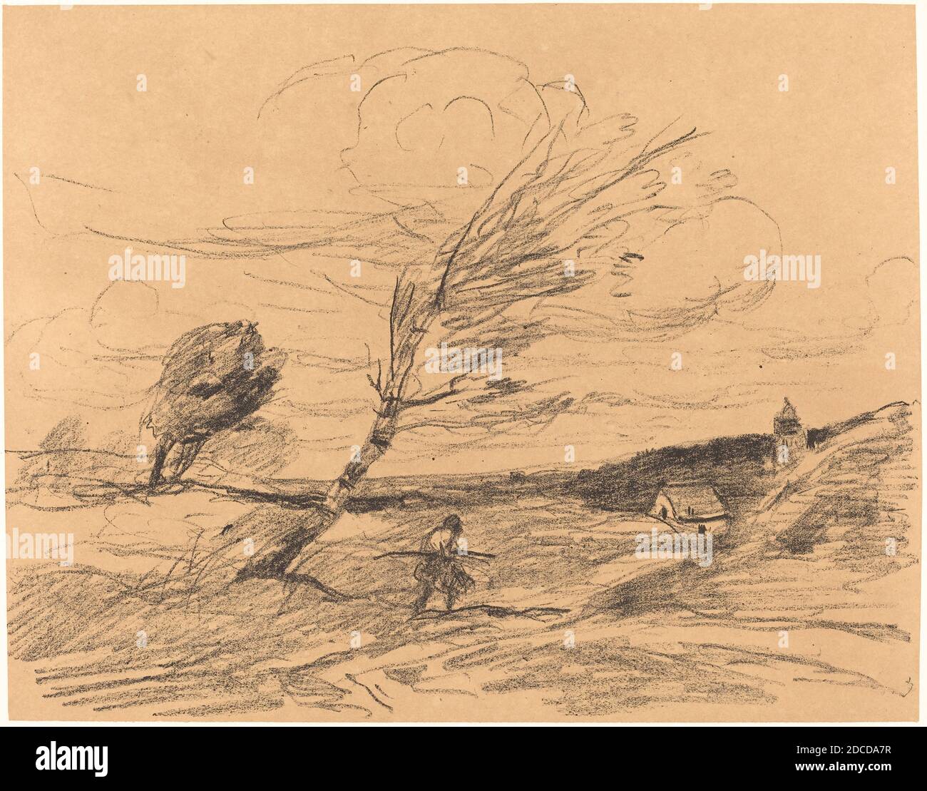 Jean-Baptiste-Camille Corot, (artist), French, 1796 - 1875, The Gust of ...