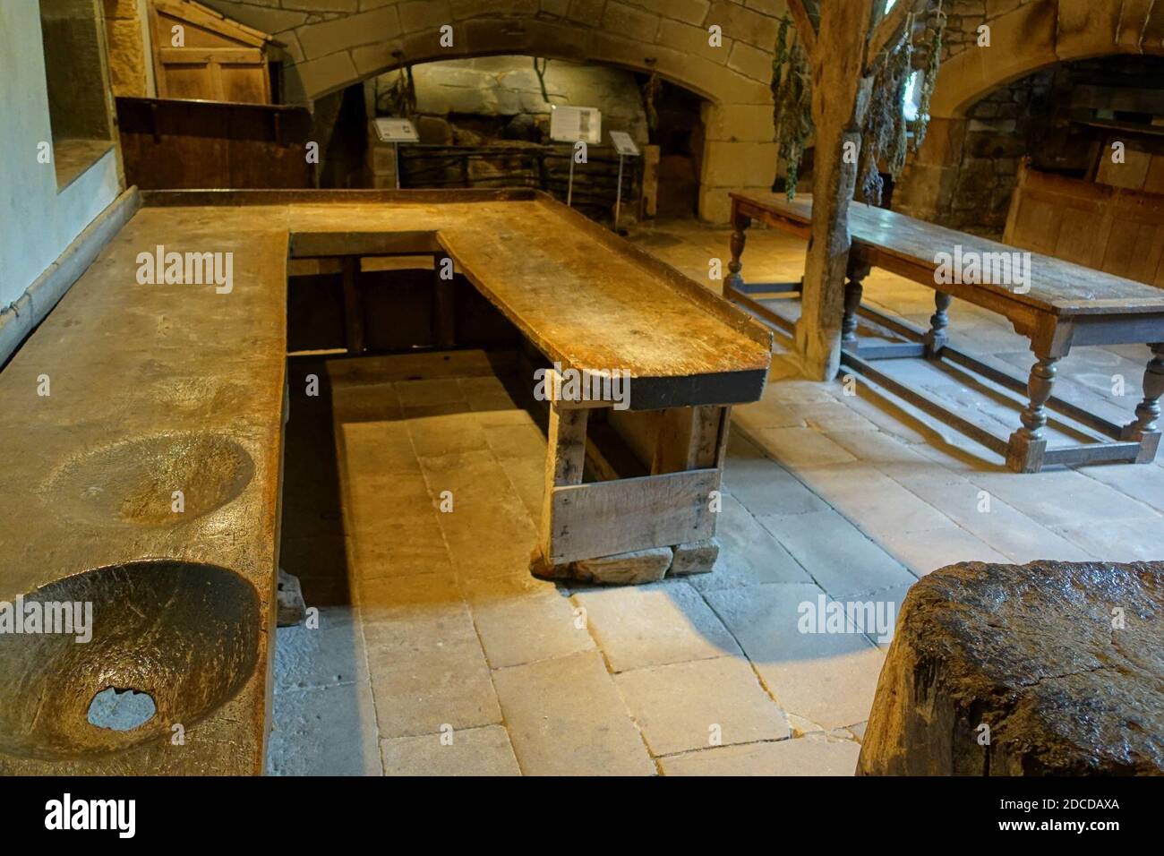 Kitchens, Haddon Hall - Bakewell, Derbyshire, England Stock Photo - Alamy