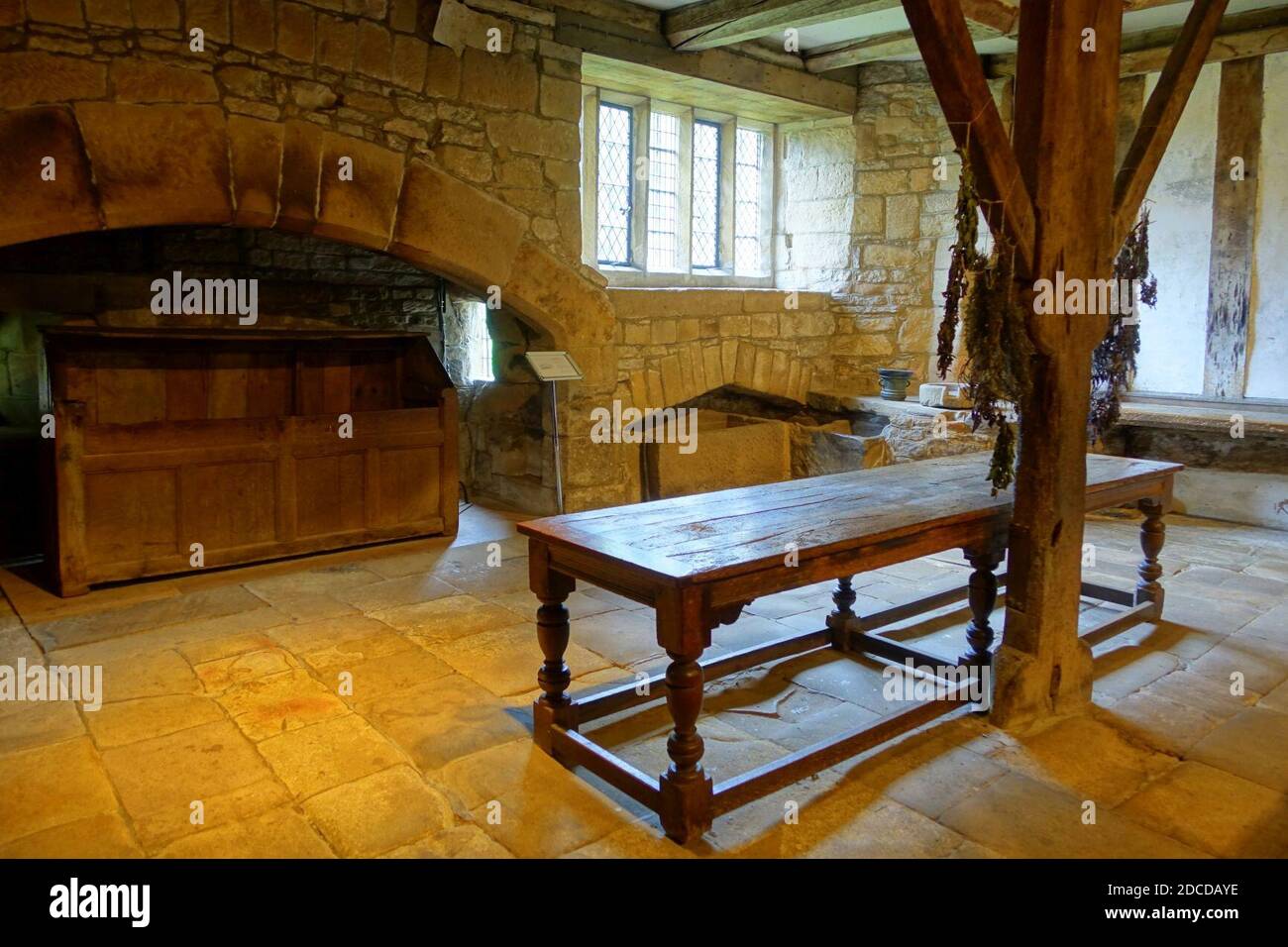 Kitchens, Haddon Hall - Bakewell, Derbyshire, England Stock Photo - Alamy