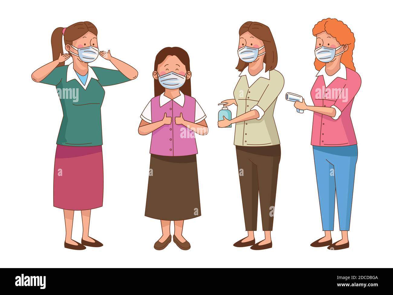 Teachers wearing masks Stock Vector Images - Alamy