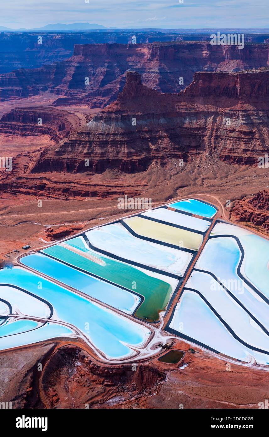 Aerial View Texas Gulf Potash Pond, Canyonlands National Park, Utah ...