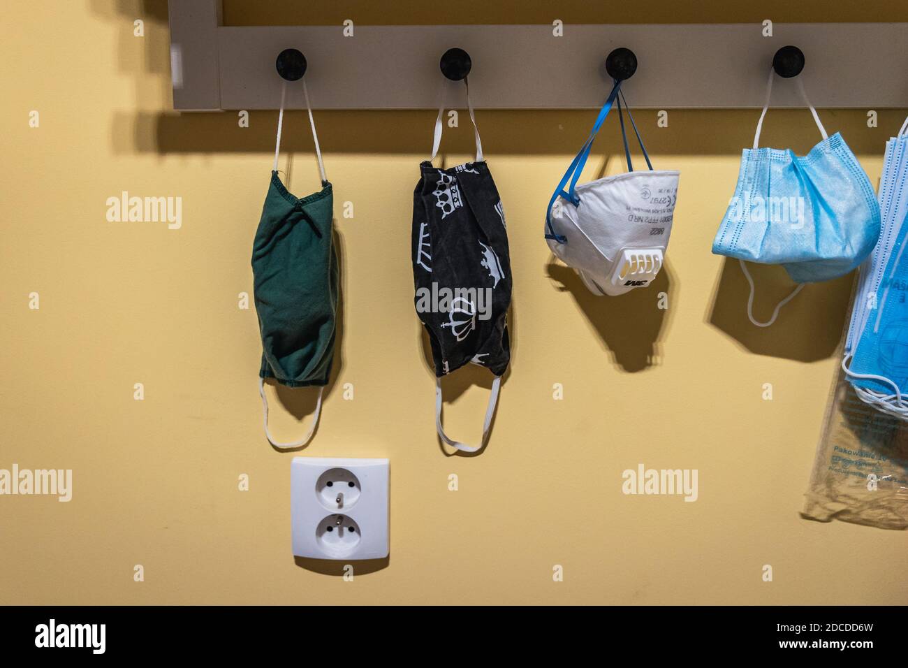 Masks on hangers hi-res stock photography and images - Alamy