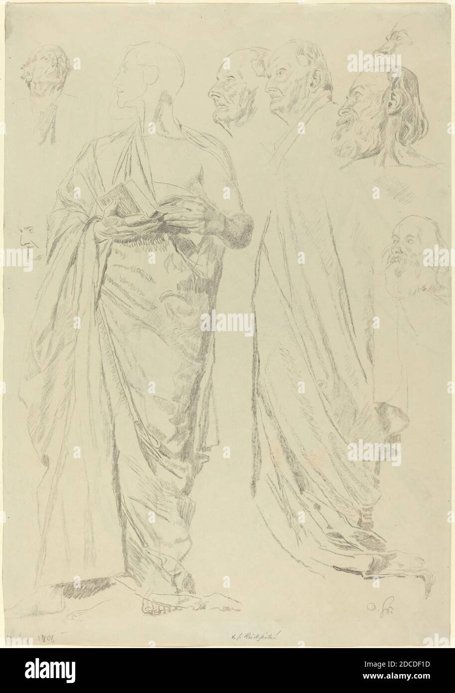 Otto Greiner, (artist), German, 1869 - 1916, Studies of Men in Togas ...