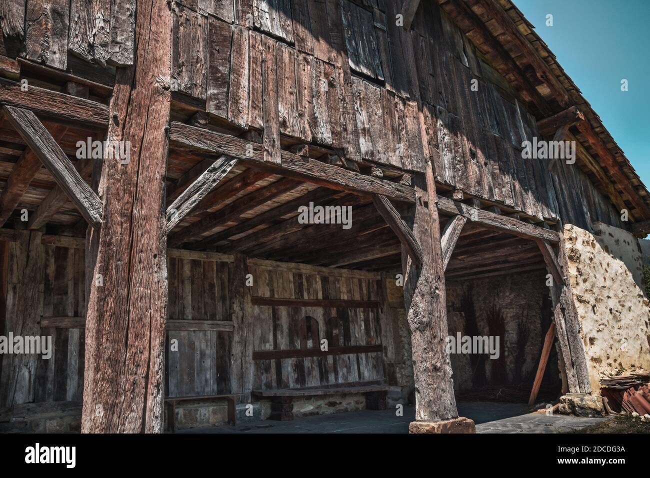 "Caserío", typical wooden house of the Basque country, at rural ...