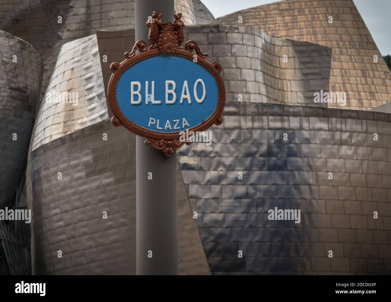 Street Sign in Bilbao, Basque Country, Spain, With the name of the city ...