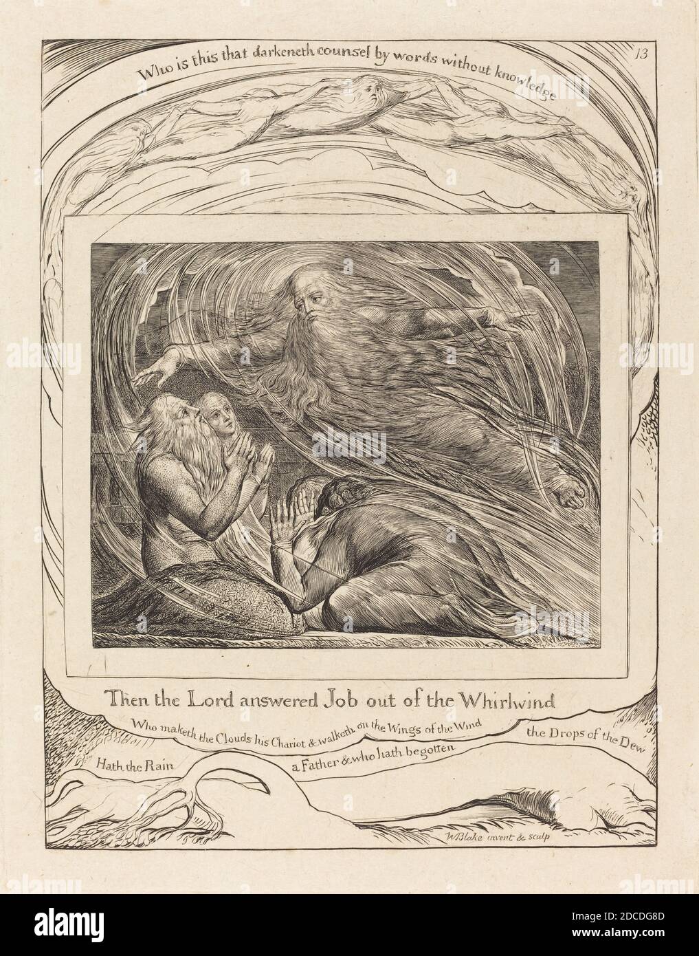 William Blake, (artist), British, 1757 - 1827, The Lord Answering Job ...