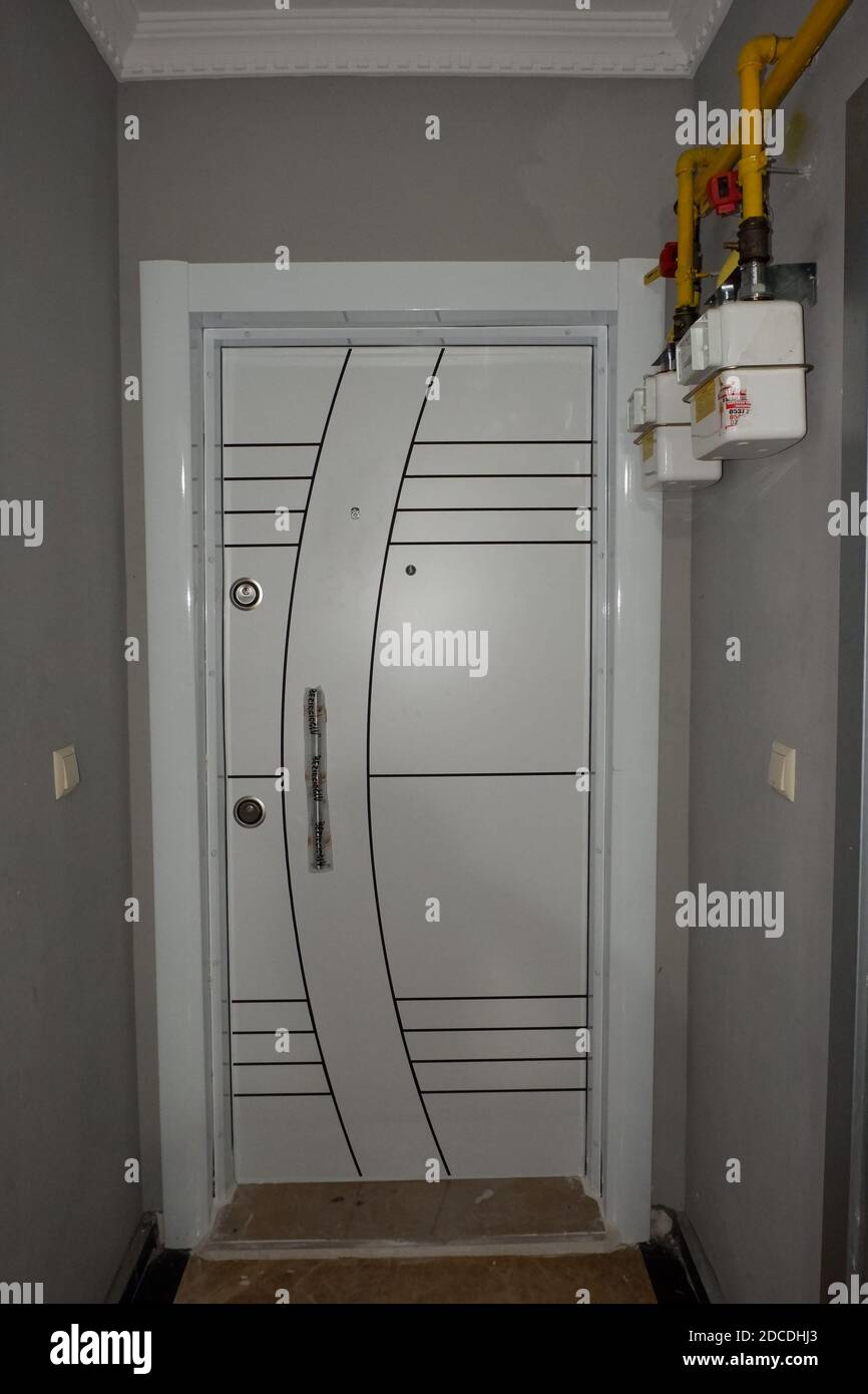 Steel Apartment Door Stock Photo - Alamy