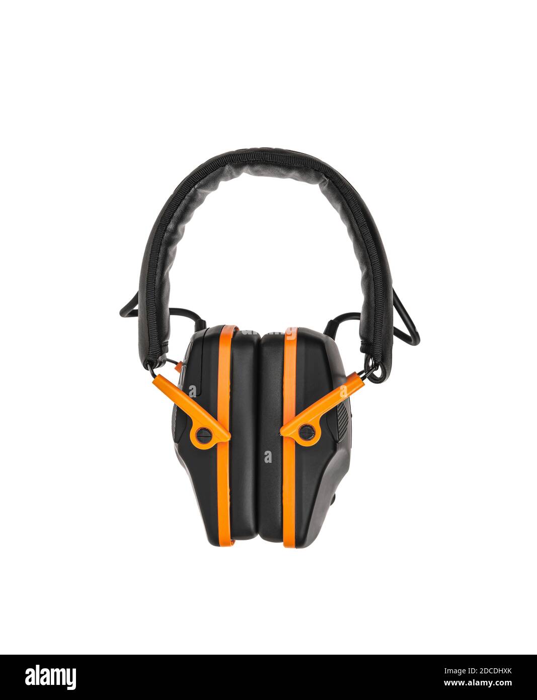 Modern active protective earphones isolate on a white background. A ...