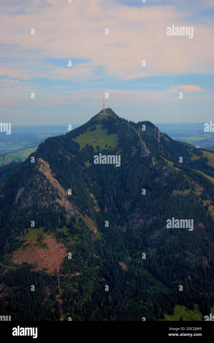 Rural and alpine scenery over south Germany 28.8.2020 Stock Photo - Alamy