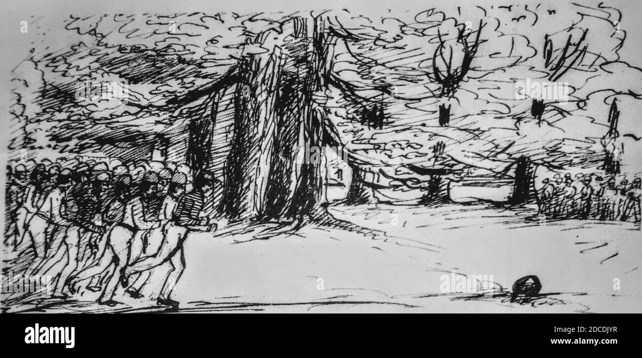 Kick Off (Harcourt Chambers, 1845 Stock Photo - Alamy