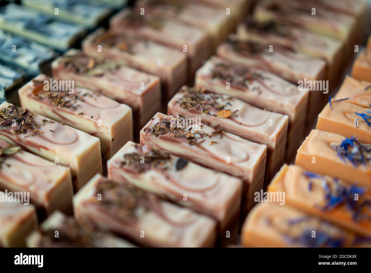Colorful bars of natural handmade soap Stock Photo - Alamy