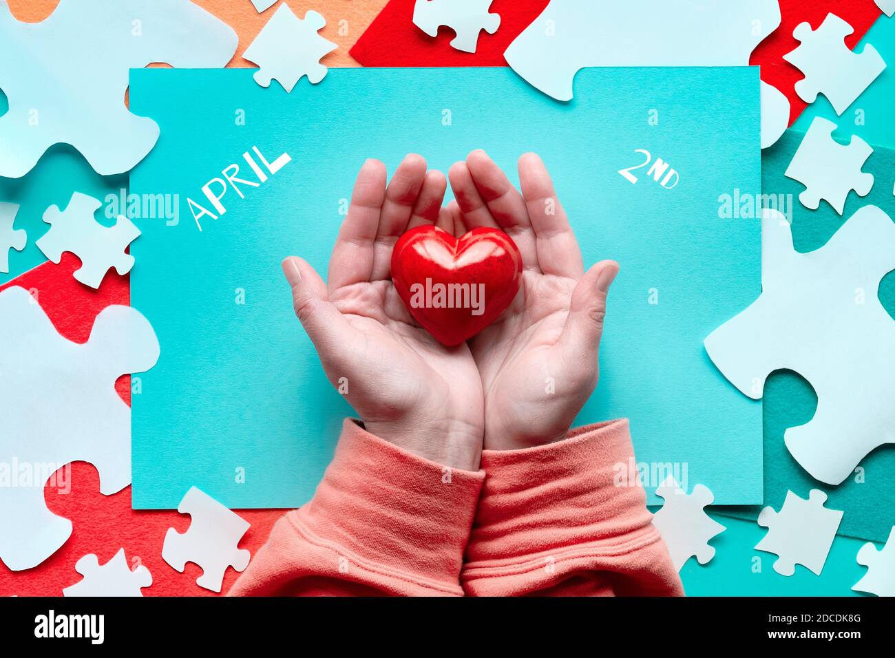 Creative design for Autism World Awareness day on April 2. Hands ...