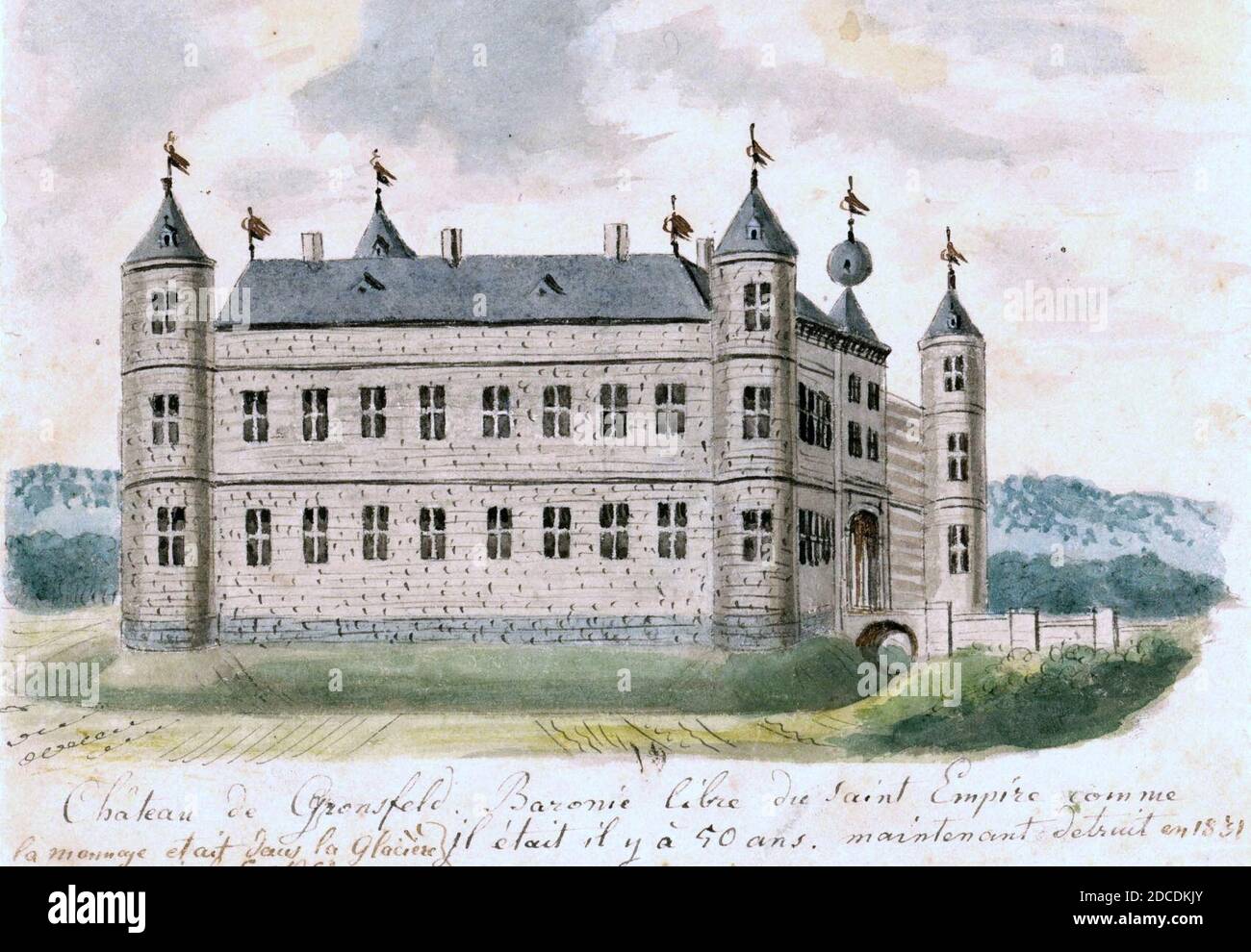 Kasteel Gronsveld, ca 1780 (Ph v Gulpen Stock Photo - Alamy