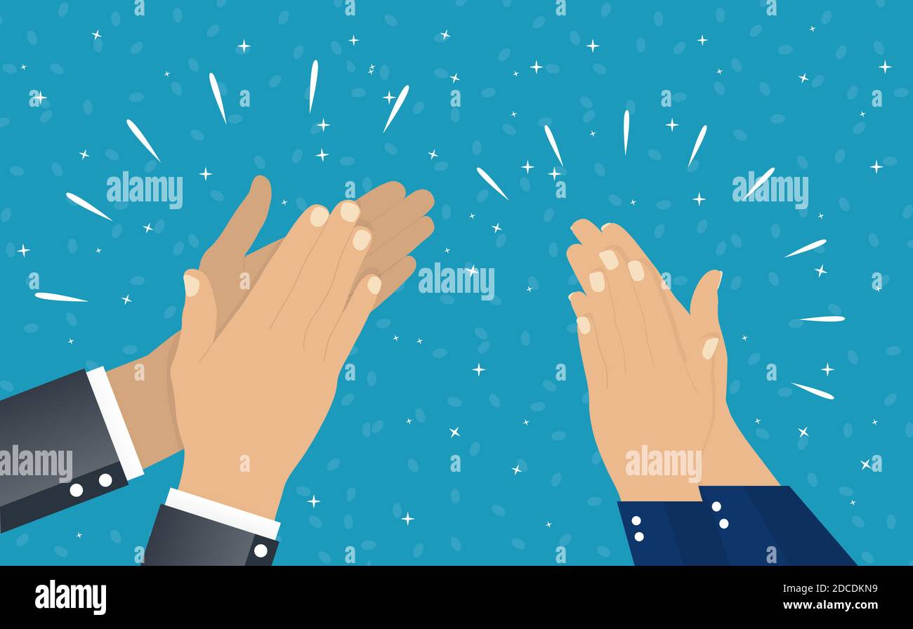 Flat. Applause Hands clapping Illustration Stock Photo - Alamy